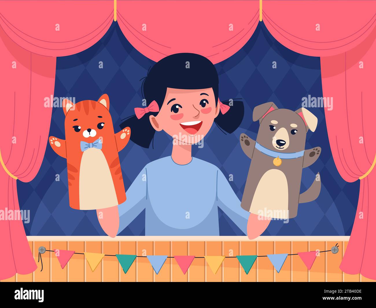 Puppet show children Stock Vector Images - Alamy