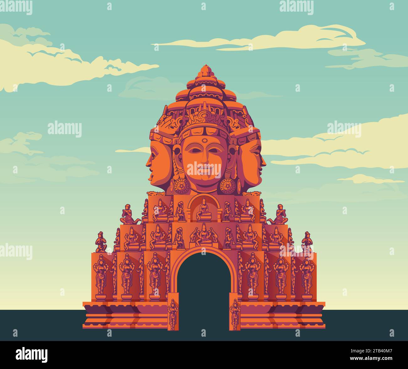 Amarkantak Temple - Madhya Pradesh - Stock Illustration as EPS 10 File ...