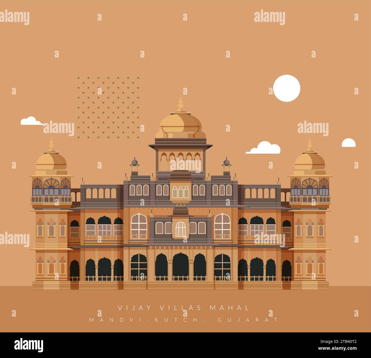 Vijaya Vilas Mahal at Mandvi - Kutch, Gujrat - Stock Illustration as ...