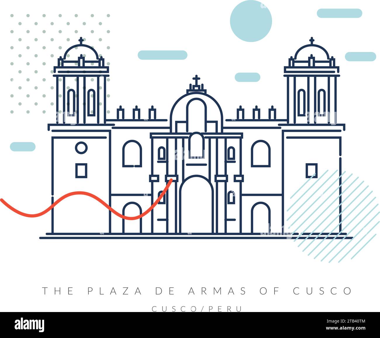 Main square fountain church Cut Out Stock Images & Pictures - Alamy