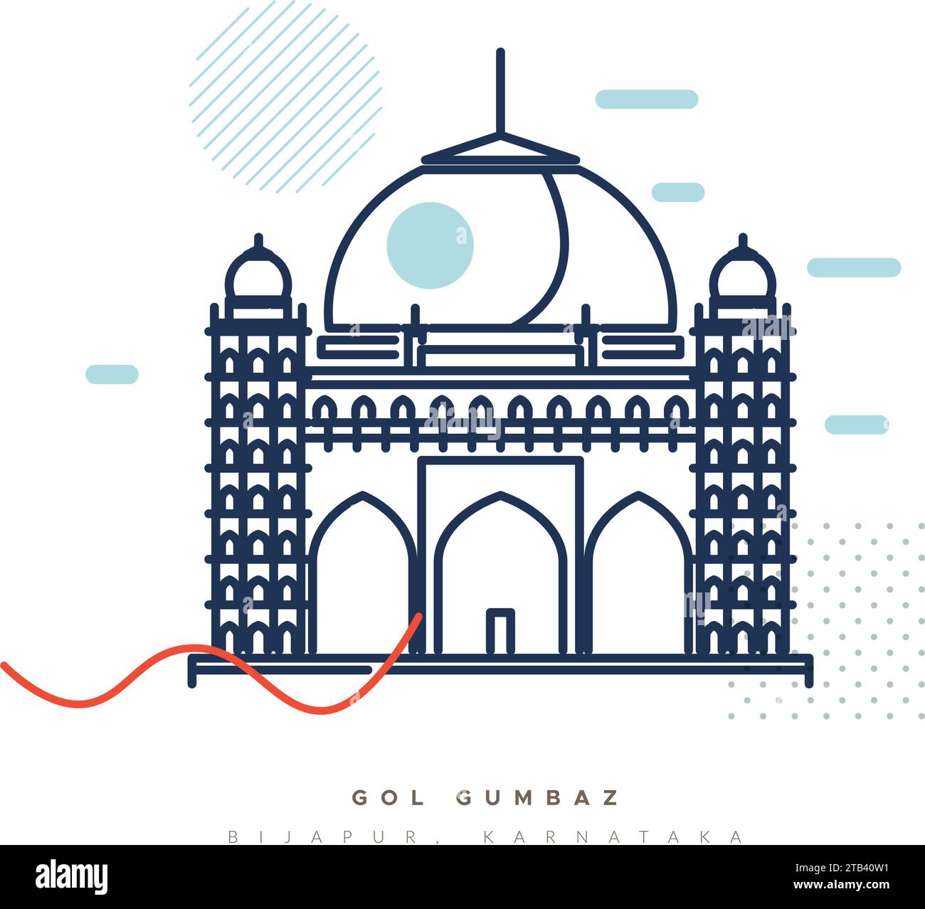 Gol Gumbaz - 17th Century Mausoleum in Bijapur as Stock Illustration as ...