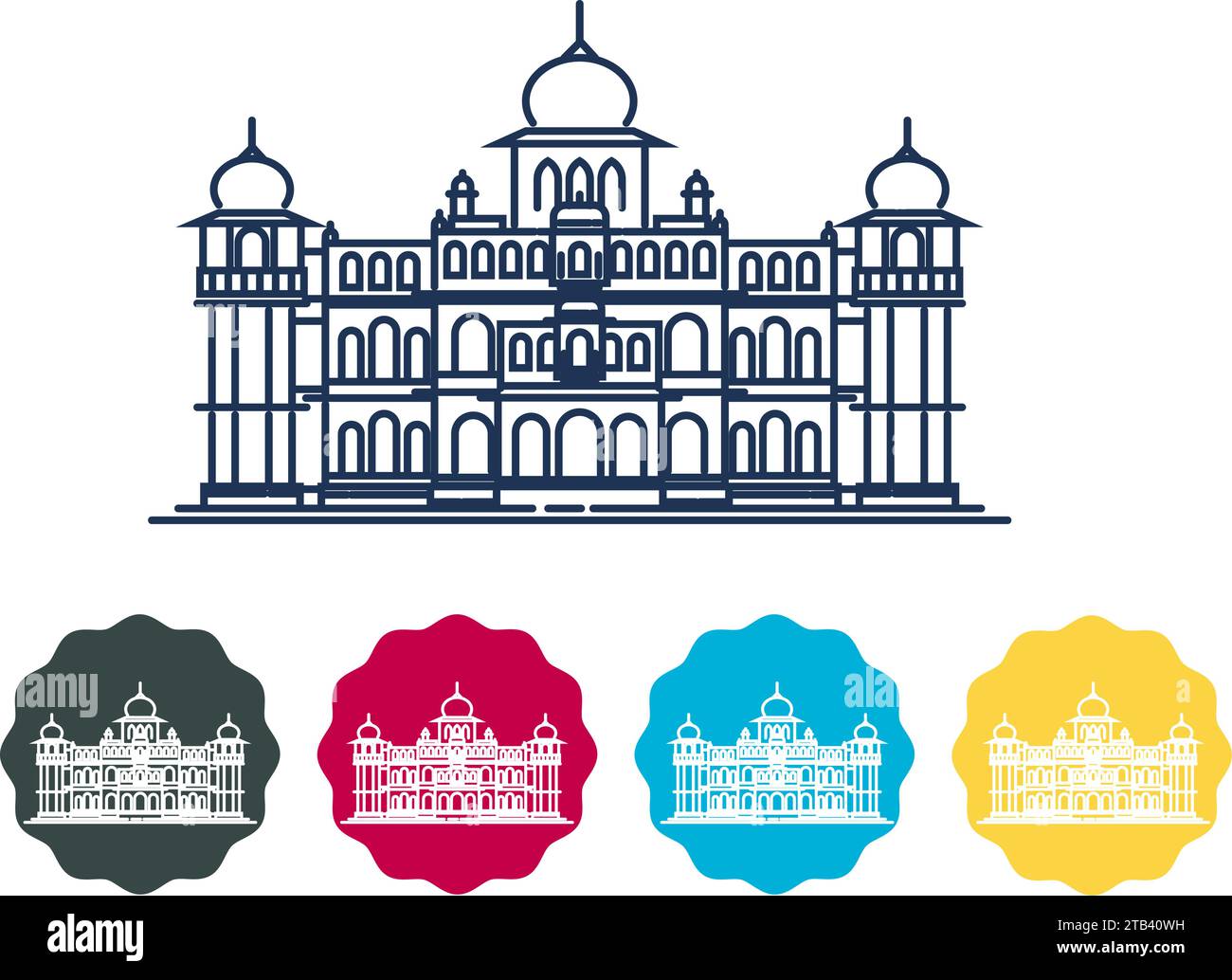 Vijaya Vilas Mahal at Mandvi - Kutch, Gujrat - Stock Illustration as ...
