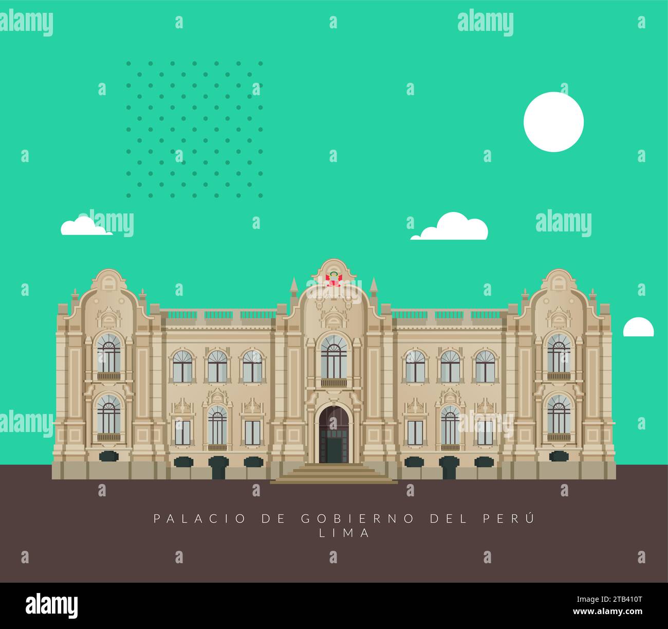 Government Palace of Peru - Lima - Stock Illustration as EPS 10 File ...
