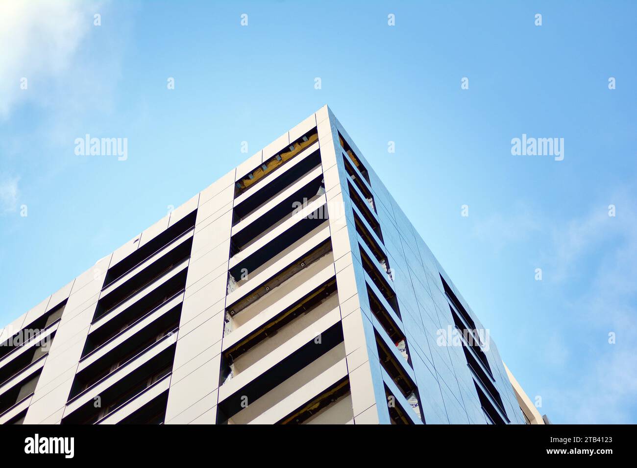 Multistory new modern apartment building. Stylish living block of flats ...