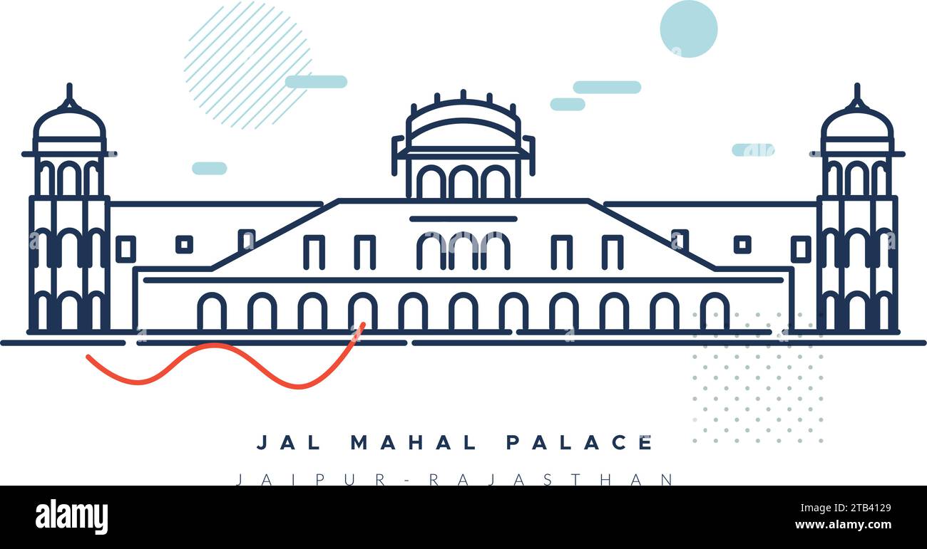 Jal Mahal Palace, Jaipur Rajasthan - Stock Illustration as EPS 10 File ...
