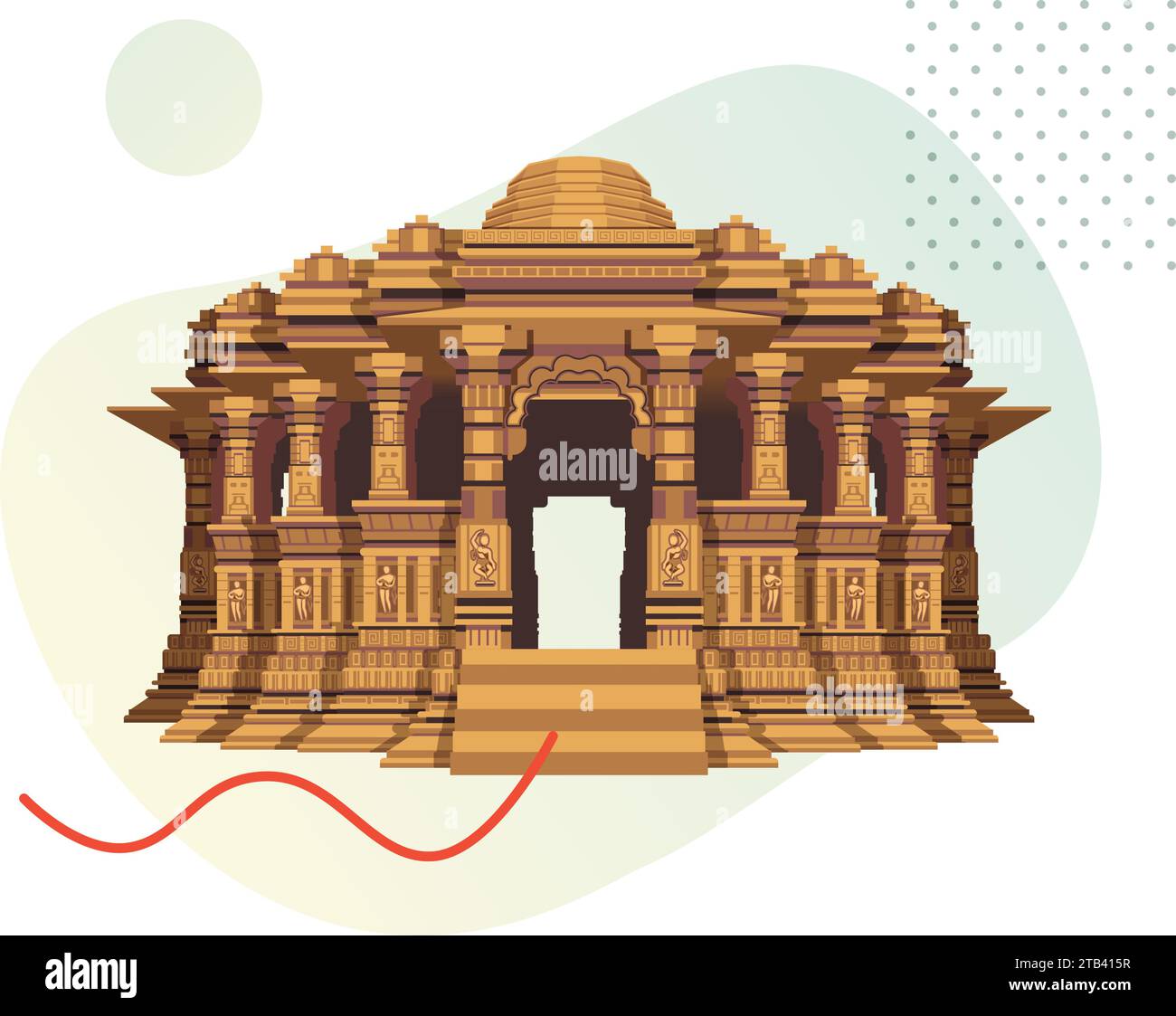 Sun Temple Modhera, Gujarat - Stock Illustration as EPS 10 File Stock ...