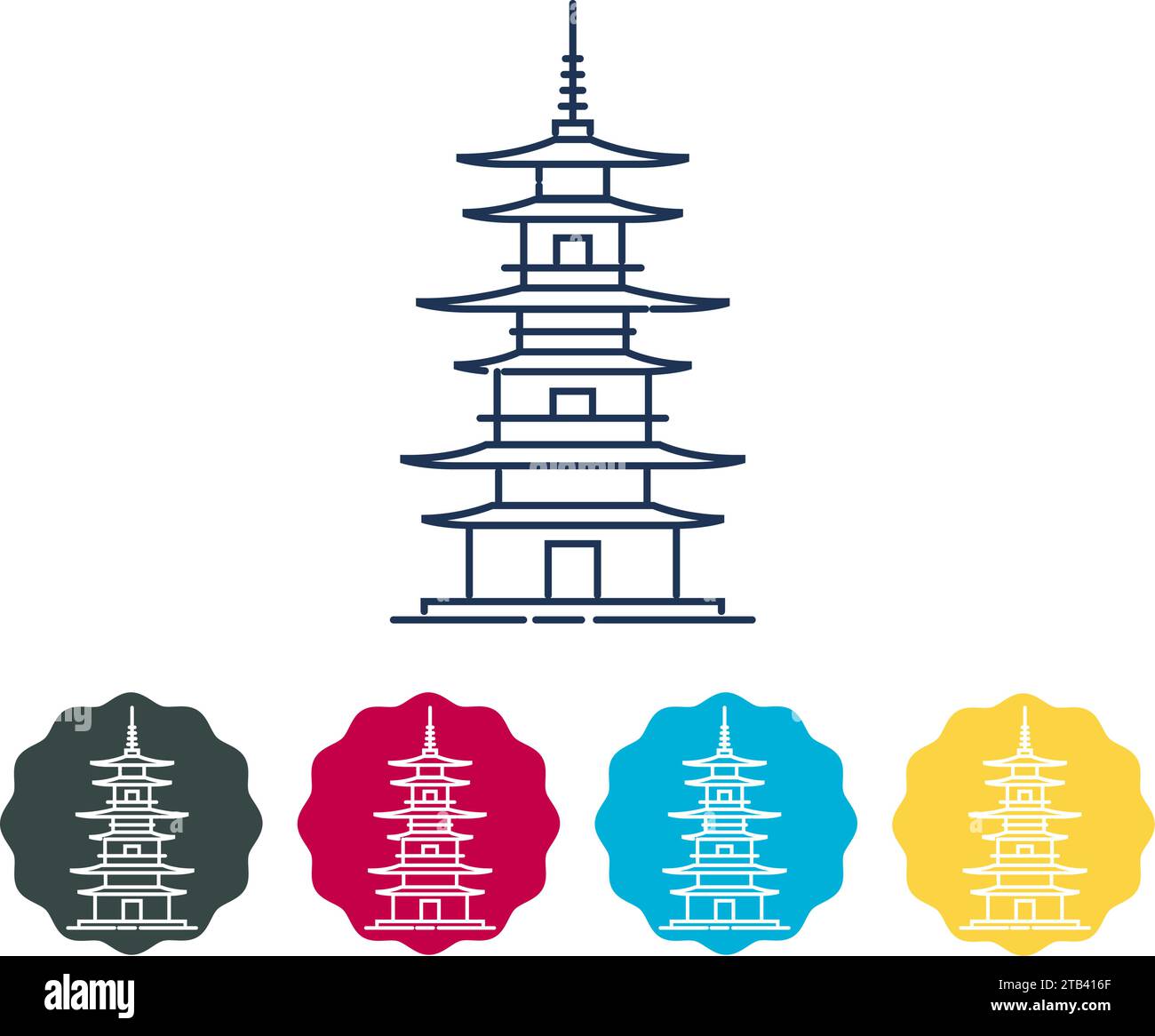 Japanese nara temple Stock Vector Images - Alamy