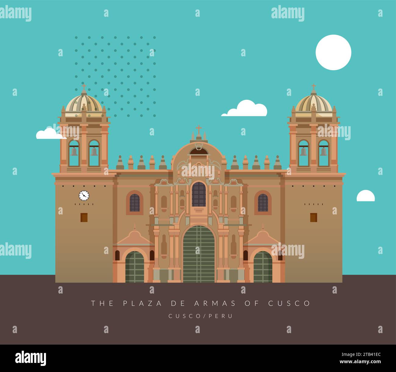 The Plaza de Armas of Cusco - Stock Illustration as EPS 10 File Stock ...
