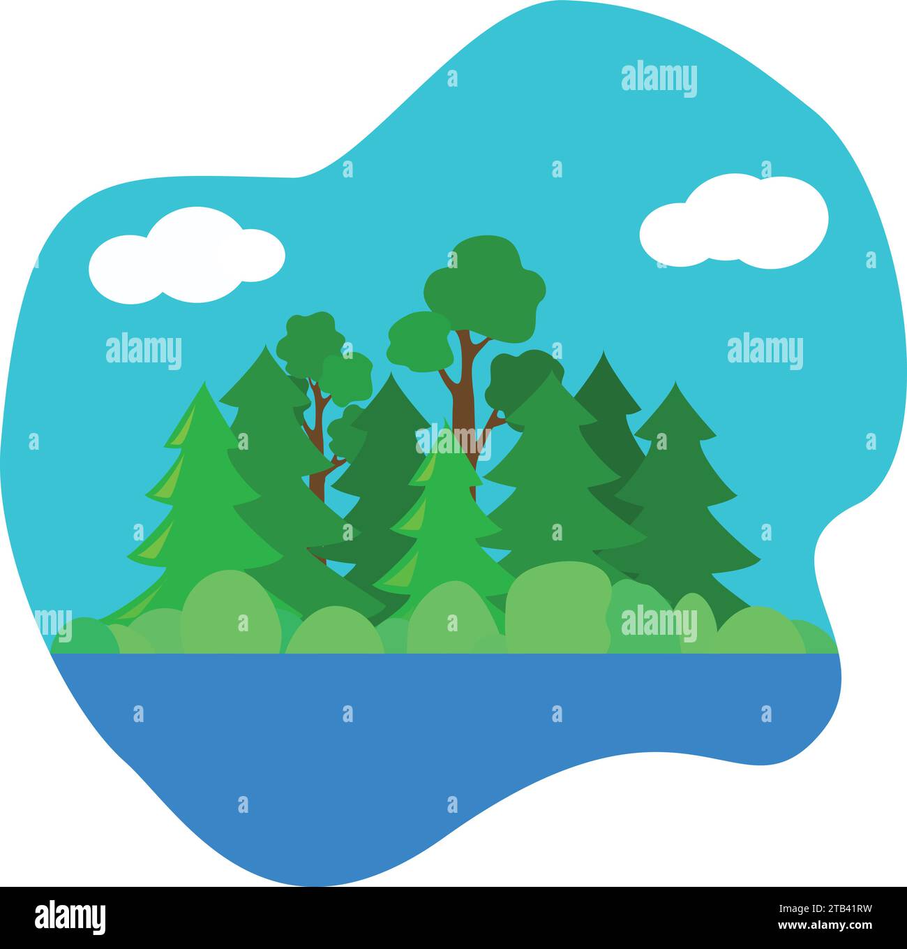 Beautiful forest scenery clear Stock Vector Images - Alamy