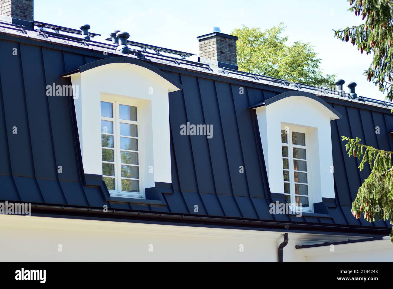 New single family house in a new development area. Residential home ...