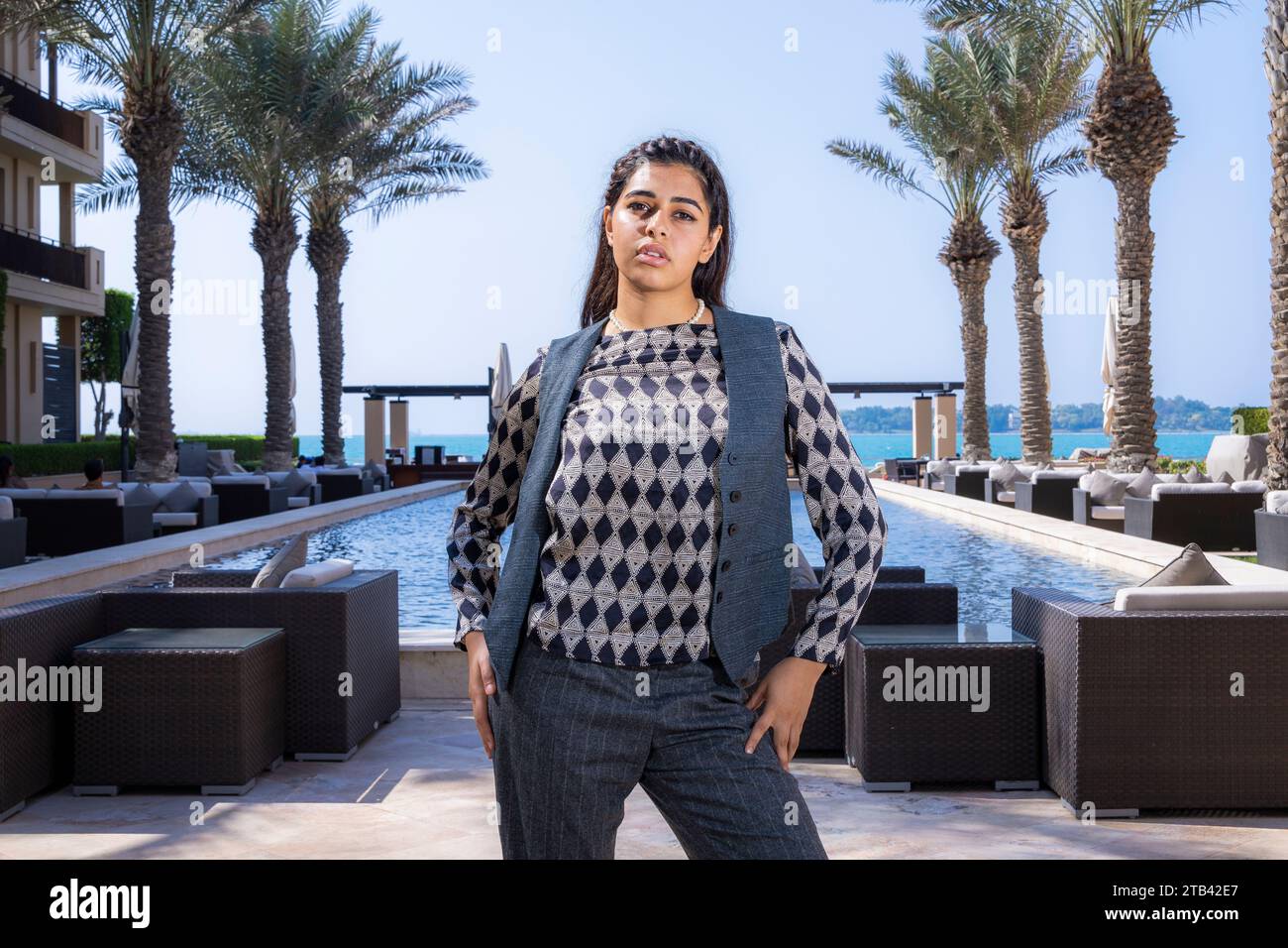 Actors Pavia Sidhu poses for photographers for portraits of the film 'Dear Jassi' during The Red ...