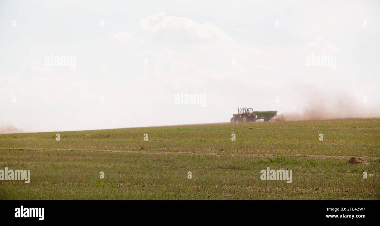 Tractors blowing dust on field hi-res stock photography and images - Alamy