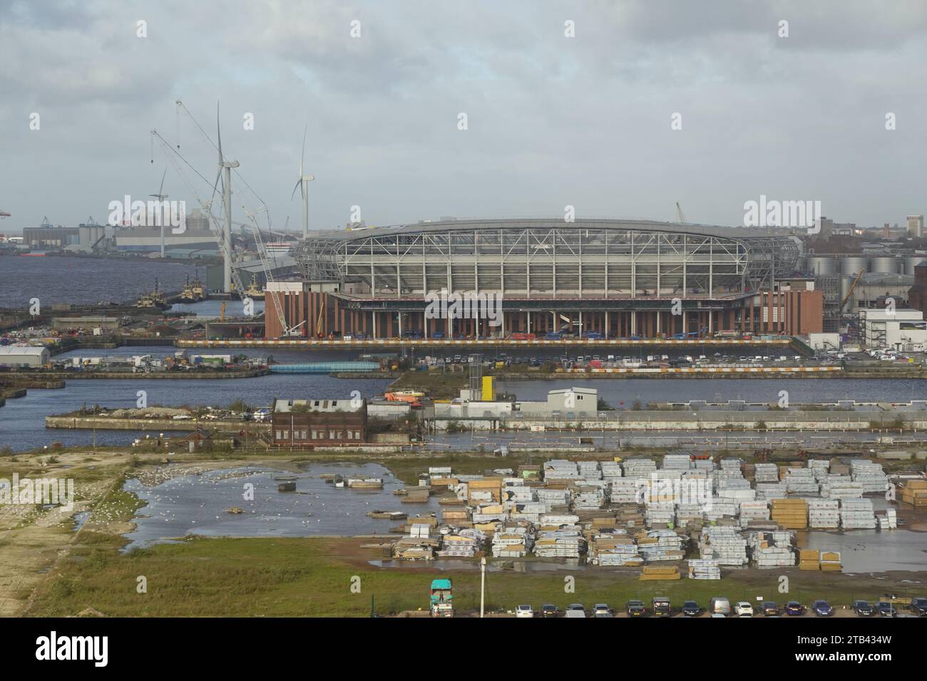 Construction of Bramley Moore, Everton FC new stadium. Merseyside UK ...