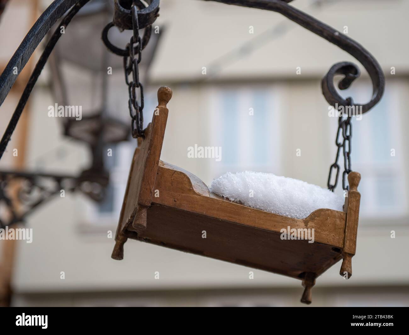 Creative display (overnight stay symbol) on holiday flat Stock Photo ...