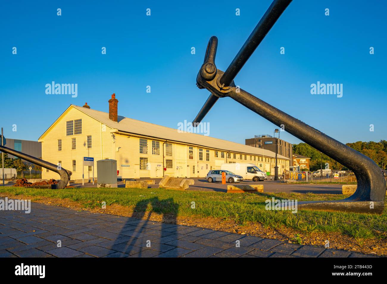Repurposed buildings on the old naval dockyard Chatham Kent Stock Photo ...