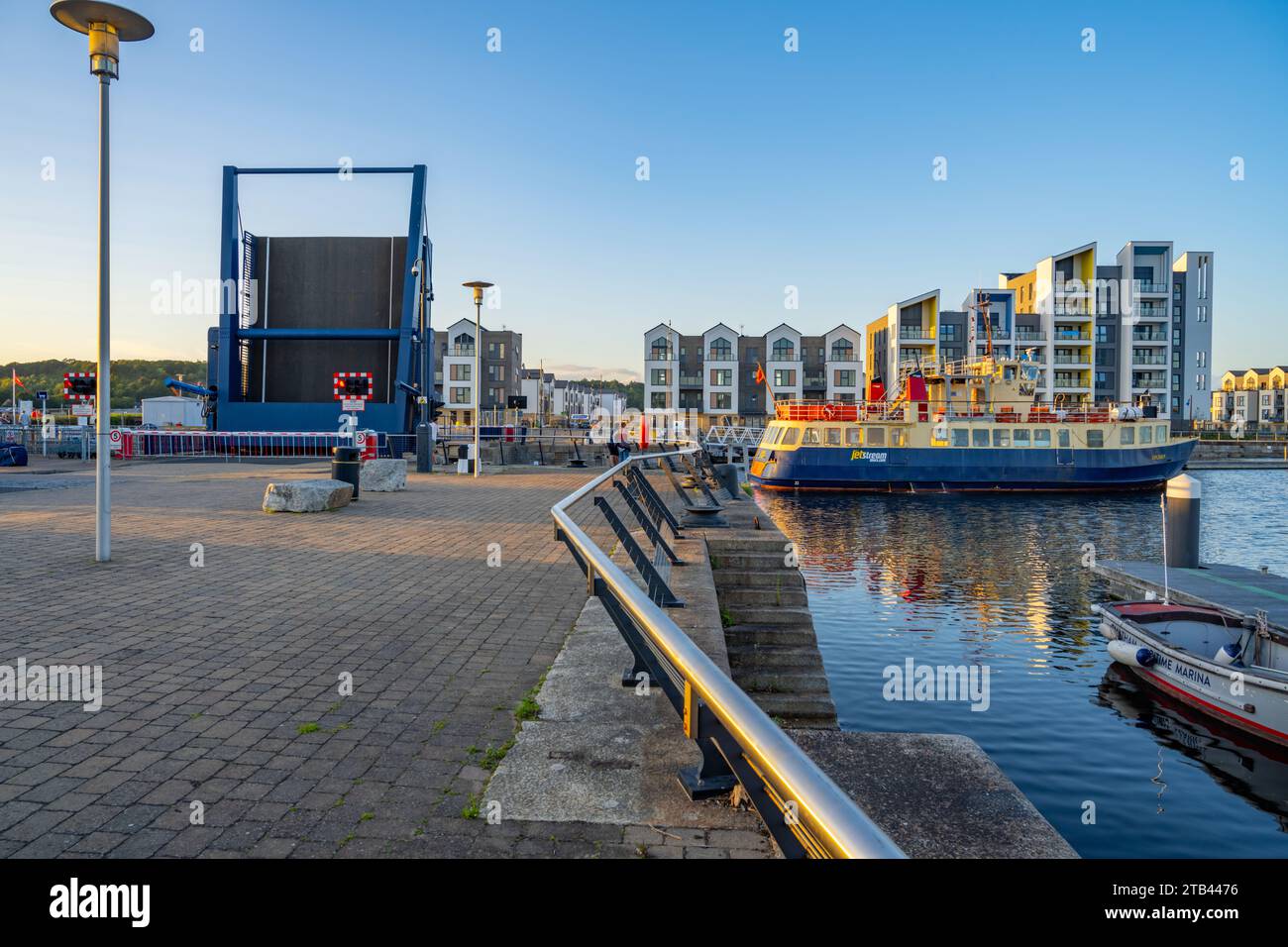 Ship exiting the lock at Chatham Maritime Marina, Chatham Kent Stock ...