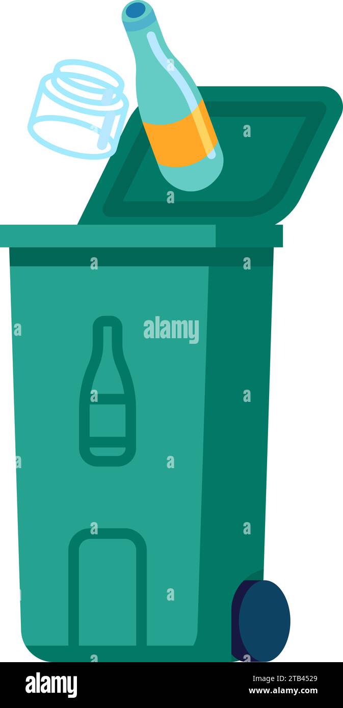 Garbage service. Rubbish sorting. Waste recycling. Dustbin for glass ...