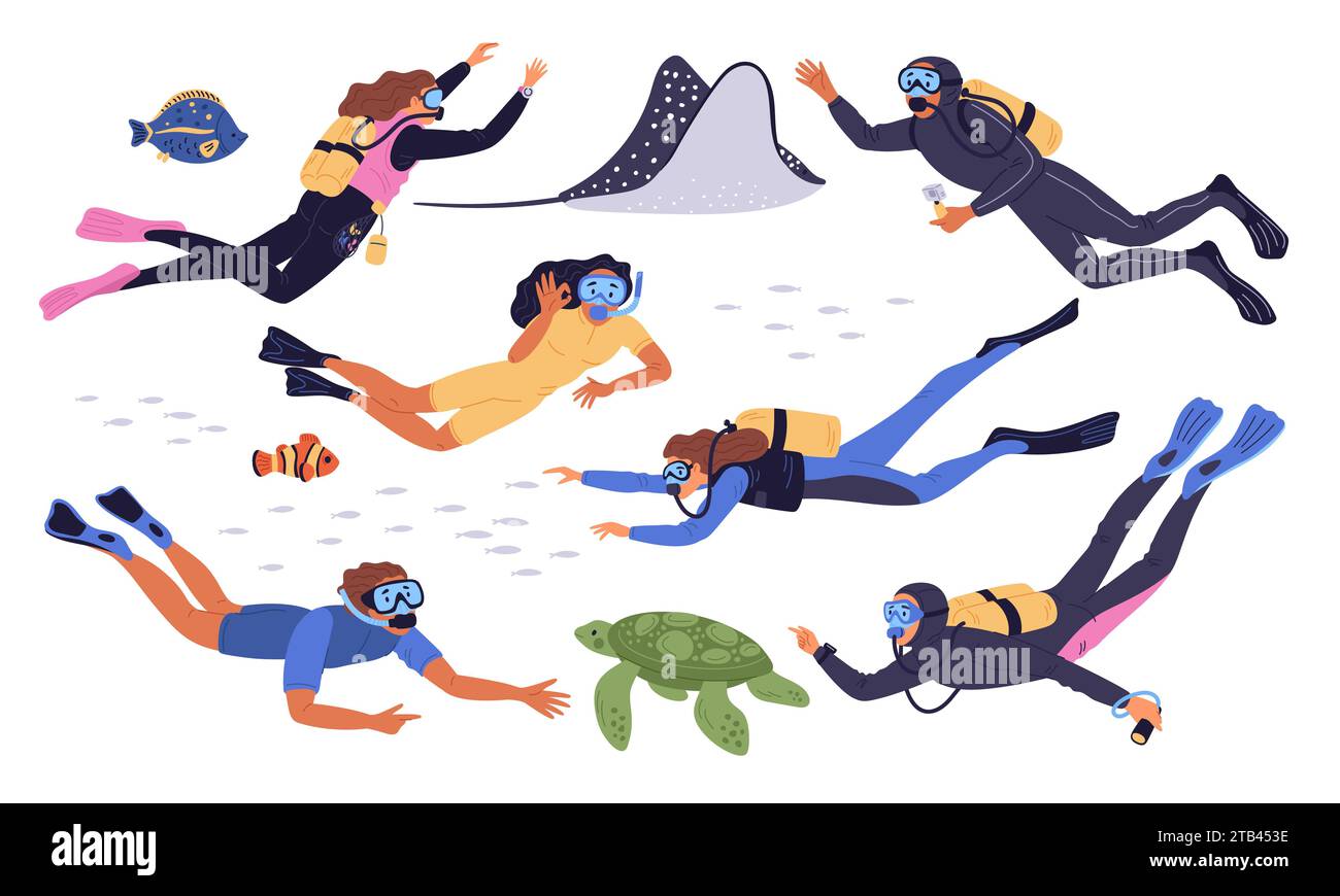 Divers swimming Cut Out Stock Images & Pictures - Alamy