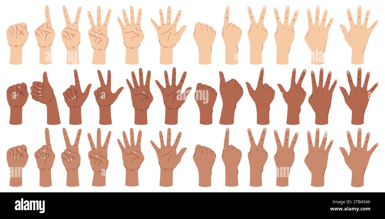 Counting hands left and right hand Stock Vector Images - Alamy