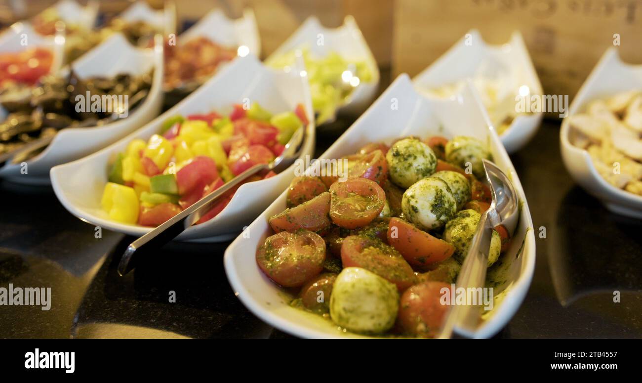 italian food - several fresh salads and vegetables on plate Stock Photo ...