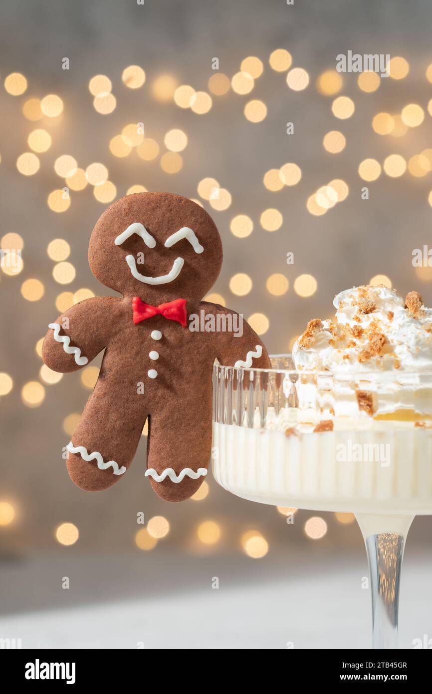 Gingerbread cookie man in a Christmas cocktail Stock Photo - Alamy