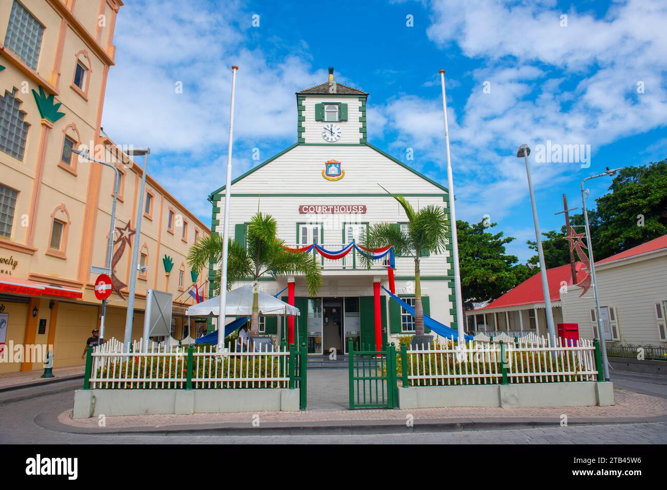 Sint Maarten Courthouse on Cyrus Wathey Square on Front Street in ...