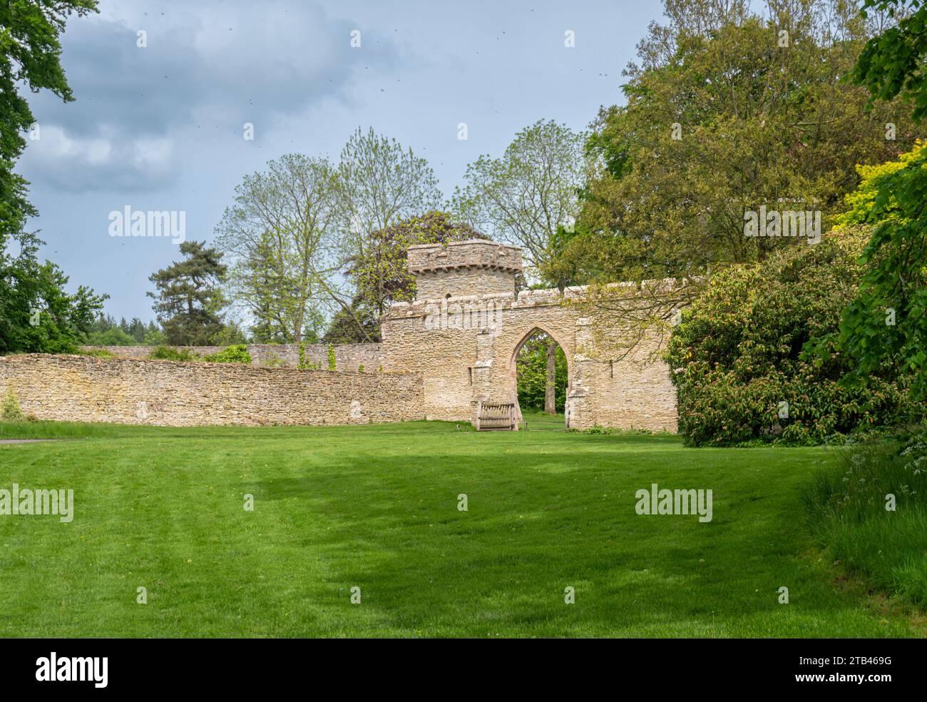 Defence walls of Croft Castle in Yarpole, Herefordshire, UK Stock Photo ...