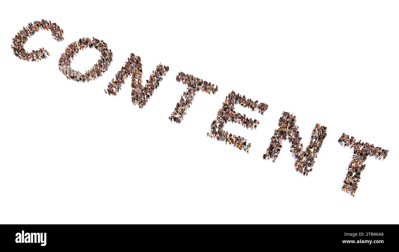 Concept or conceptual large community of people forming the word ...