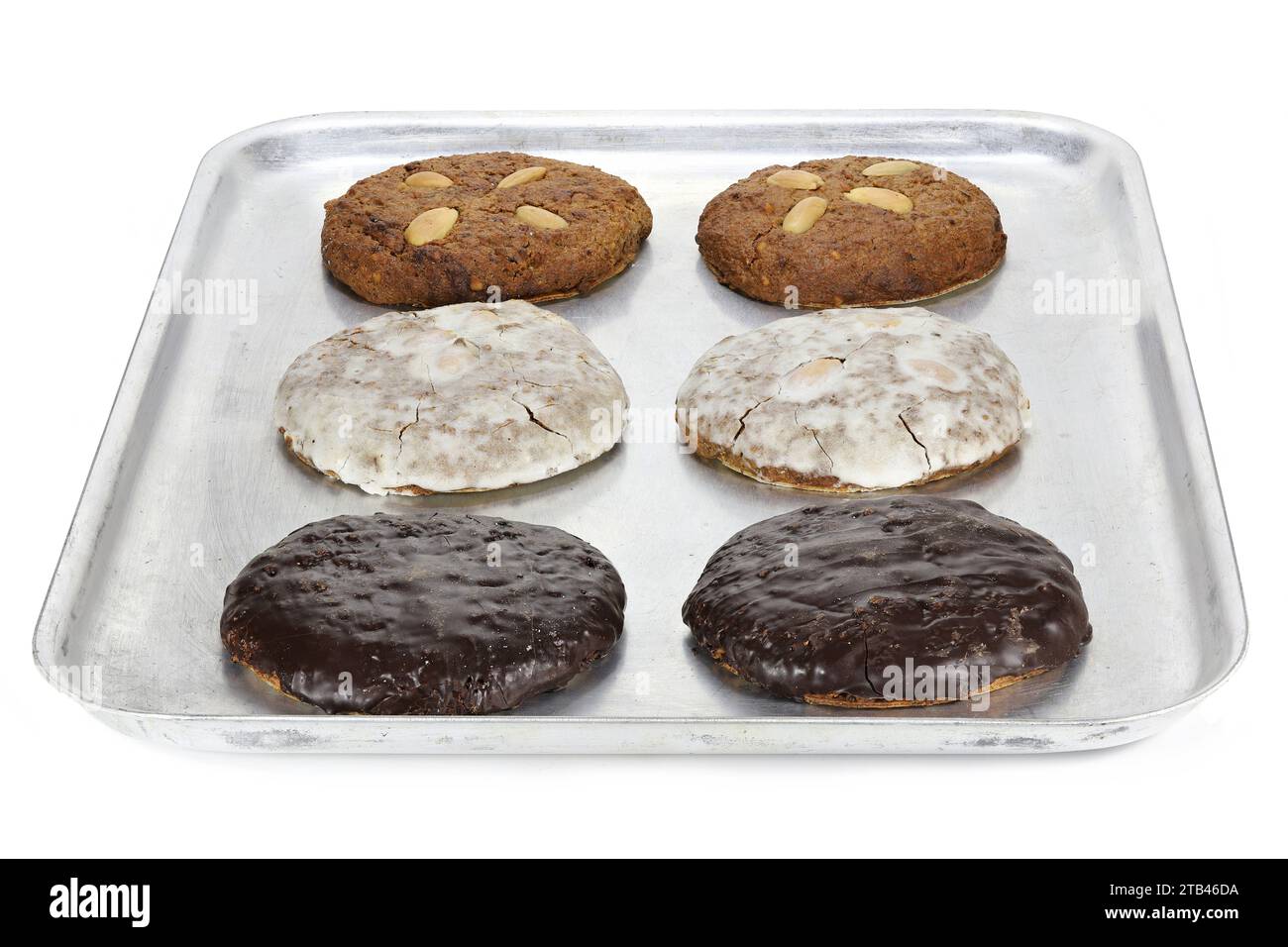 Original Nuremberg Elisen type Lebkuchen (gingerbread) on a baking ...