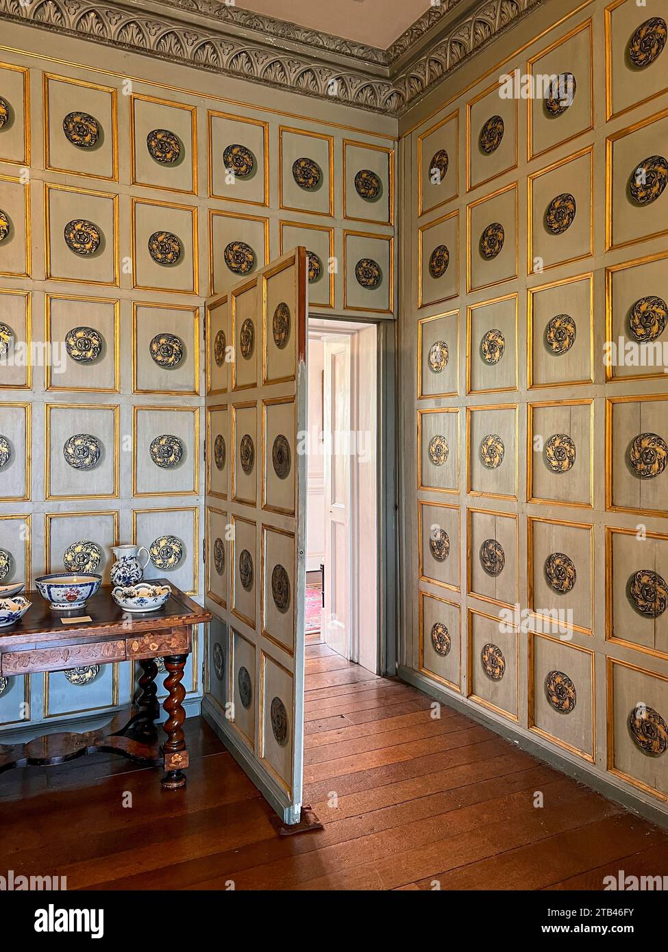 The blue room in Croft Castle in Yarpole, Herefordshire, UK Stock Photo ...