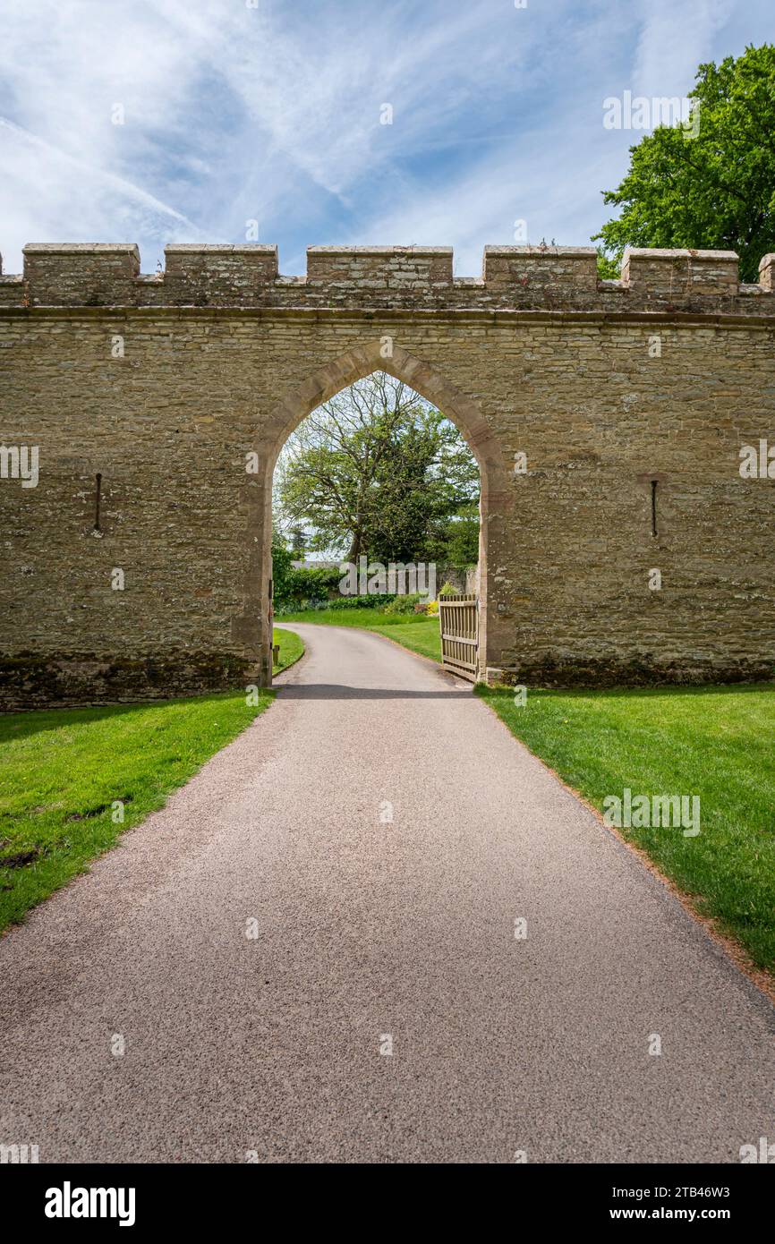Defence walls of Croft Castle in Yarpole, Herefordshire, UK Stock Photo ...