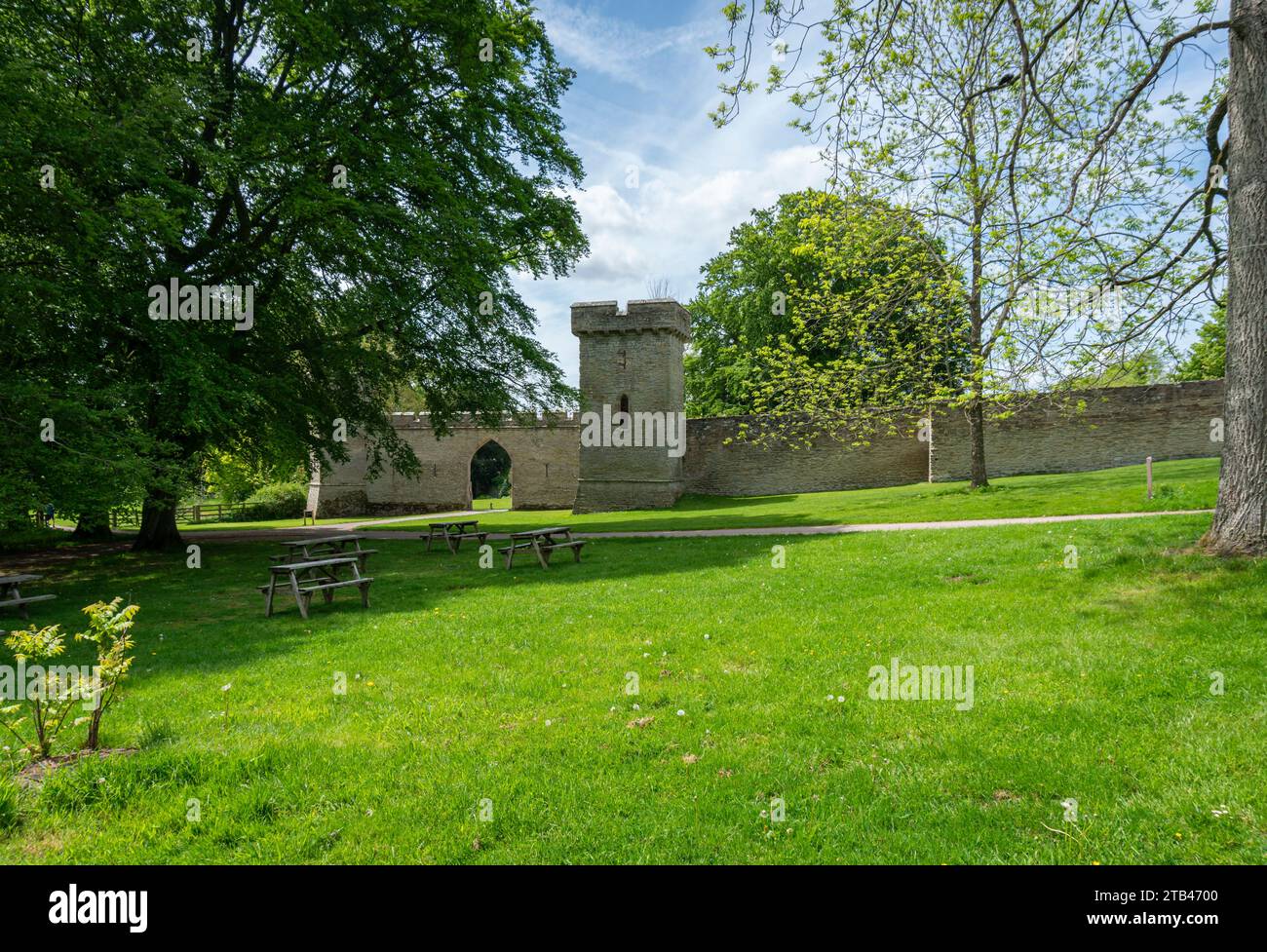 Defence walls of Croft Castle in Yarpole, Herefordshire, UK Stock Photo ...