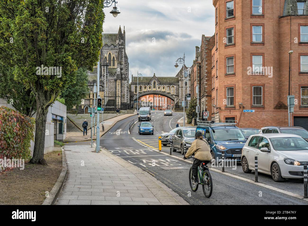 View at arched footbridge connecting Christ Church Cathedral with Synod ...