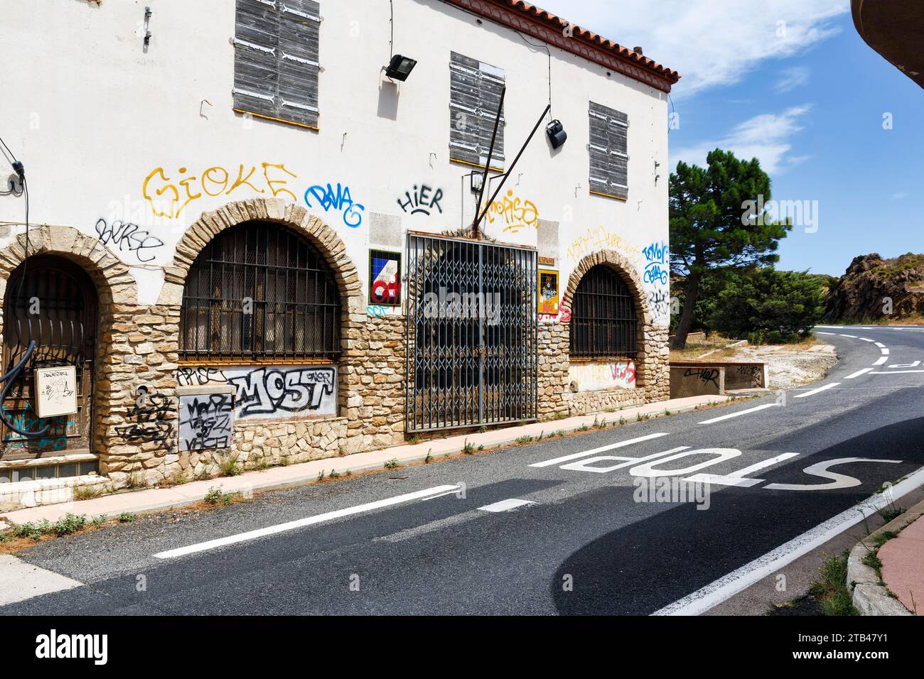 Border crossing, former customs checkpoint, customs house on the ...