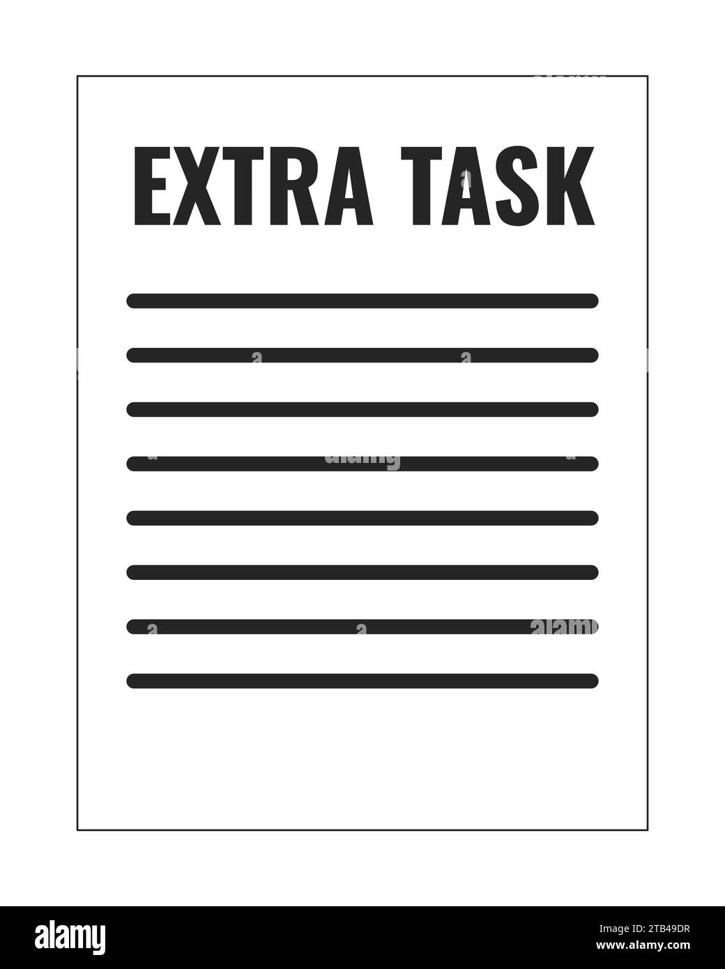 Extra task paperwork black and white 2D line cartoon object Stock ...