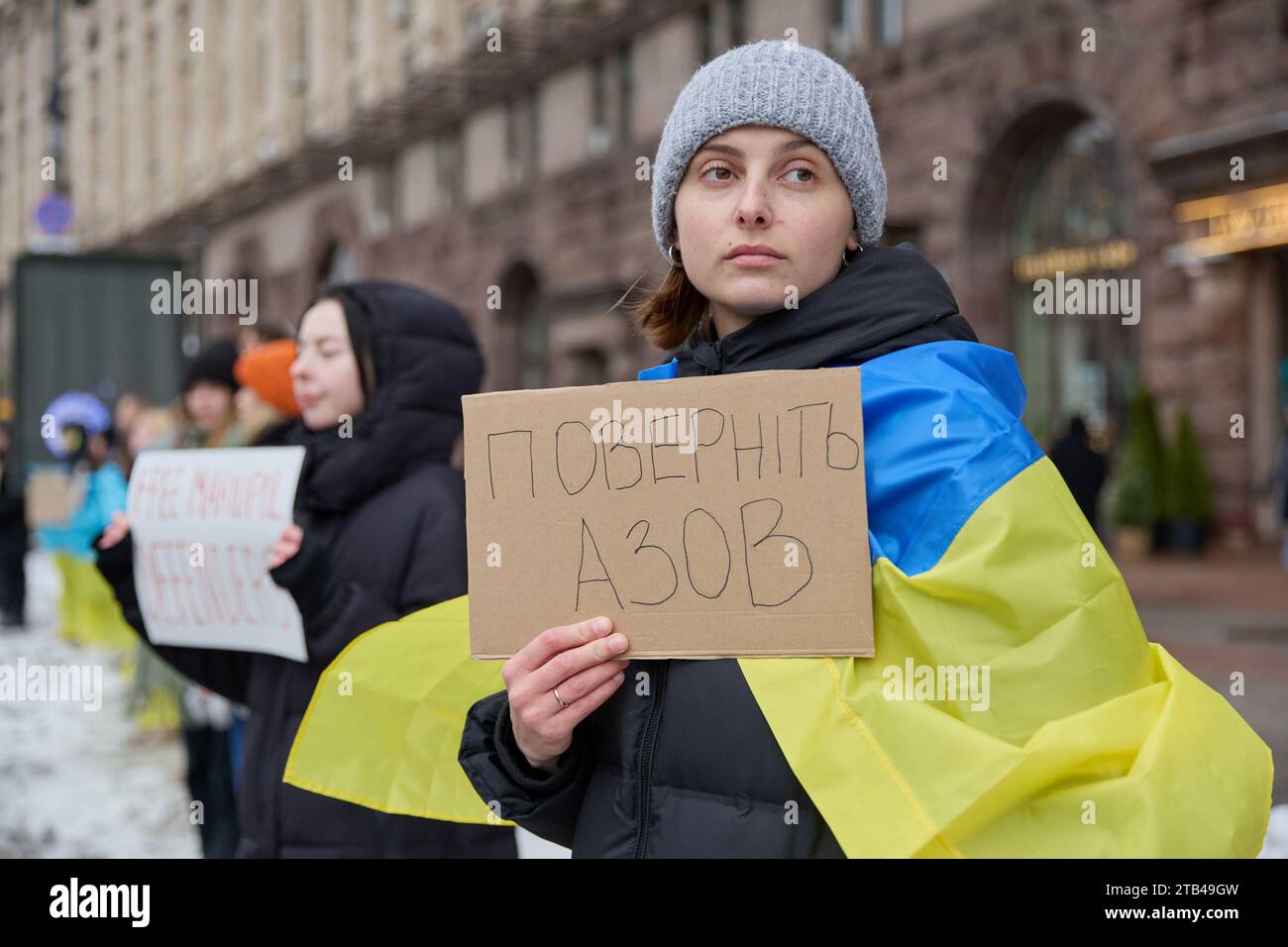 Peaceful demonstration organized by relatives of Azovstal defenders on ...