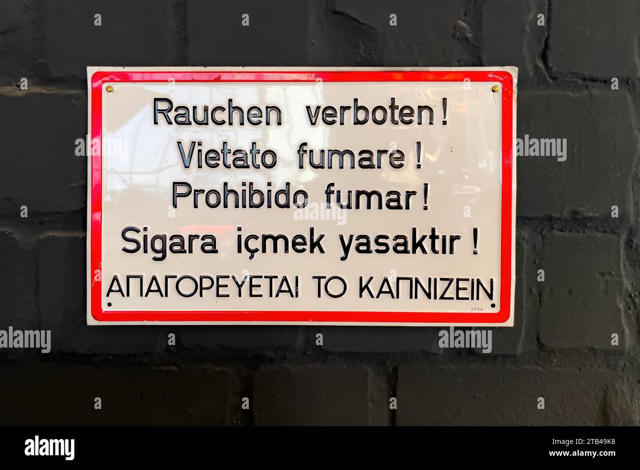 Multilingual mandatory sign Prohibition sign for people with migration ...