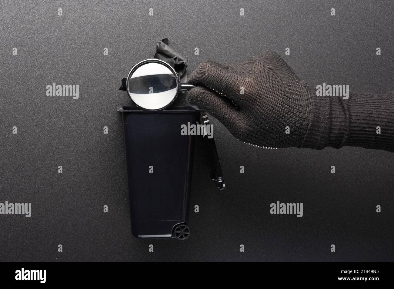 Finding information in the trash. Rummaging through the trash can ...