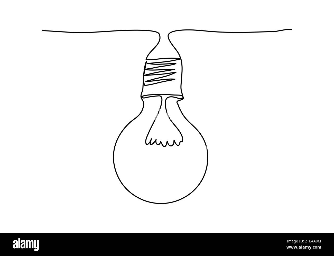 Light bulb one line drawing vector illustration Stock Vector Image ...