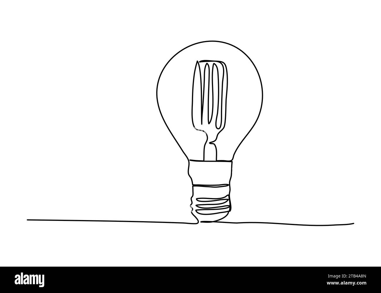 Light bulb one line drawing vector illustration Stock Vector Image ...