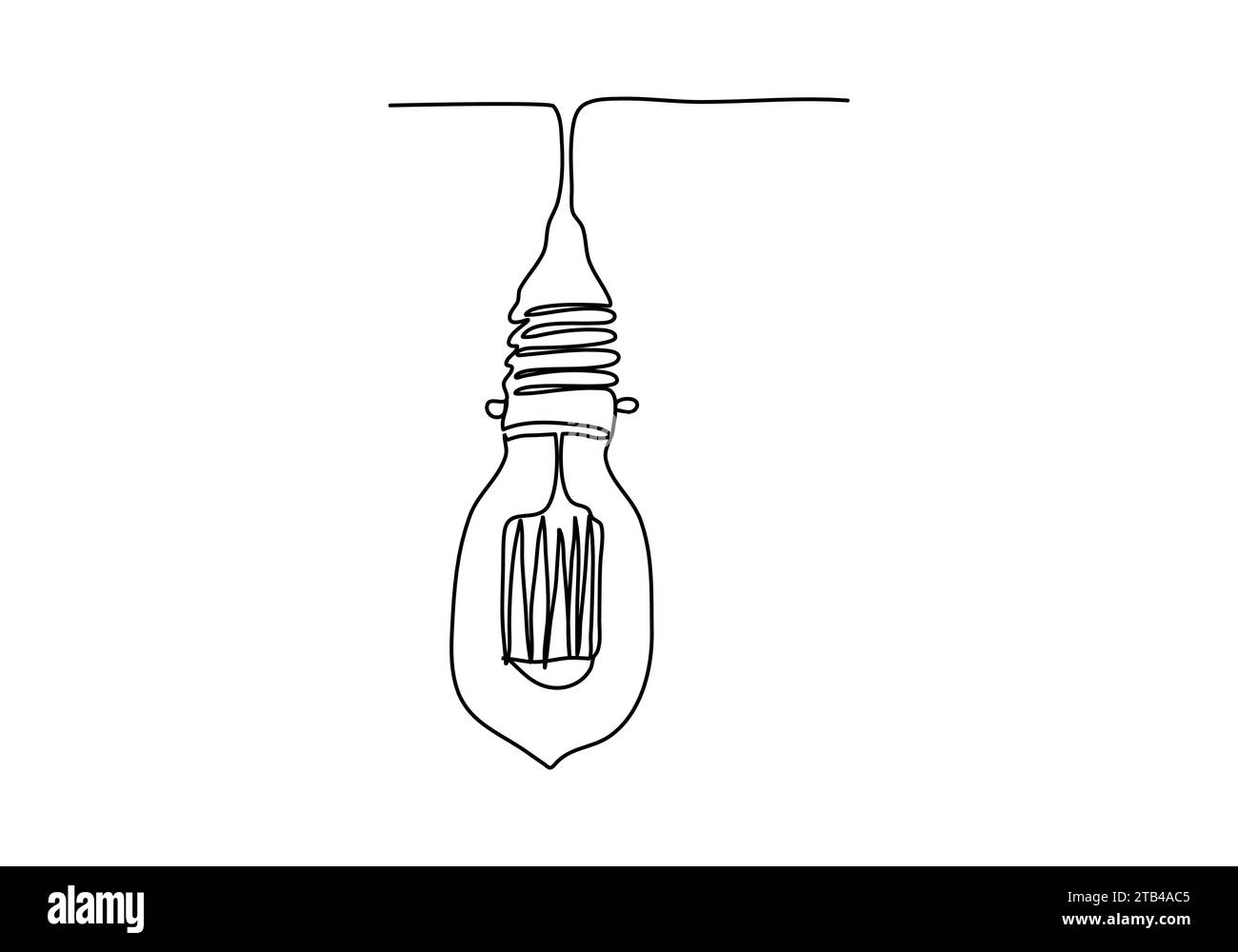 Light bulb one line drawing vector illustration Stock Vector Image ...