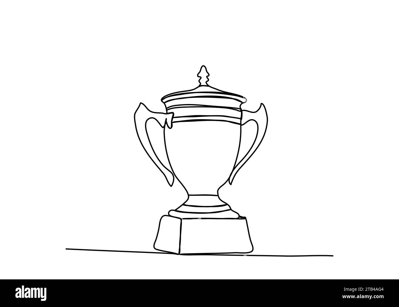 Championship trophy, one line drawing vector illustration Stock Vector ...