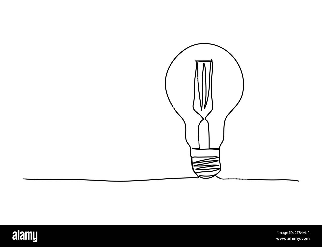 Light bulb one line drawing vector illustration Stock Vector Image ...