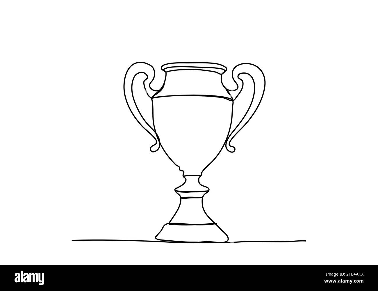 Championship trophy, one line drawing vector illustration Stock Vector ...