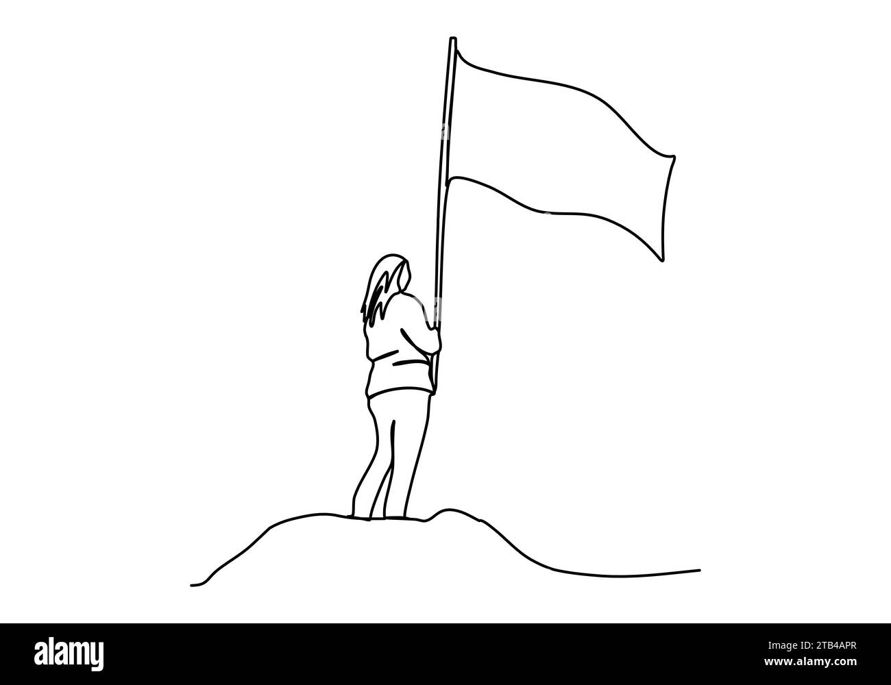 Woman on hill mountain Cut Out Stock Images & Pictures - Alamy