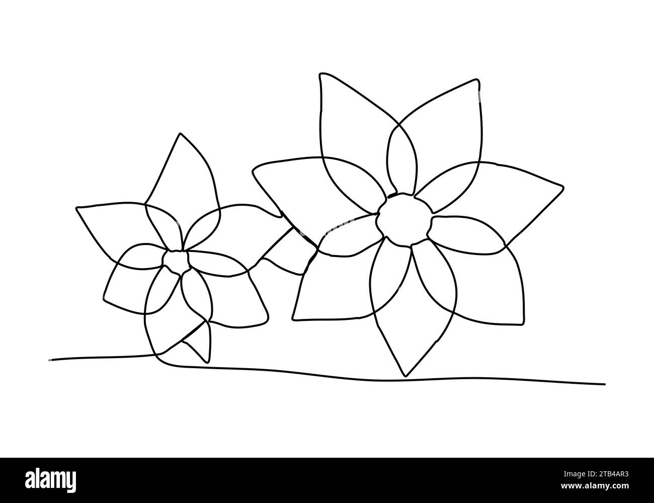 Flowers, one line drawing vector illustration Stock Vector Image & Art ...