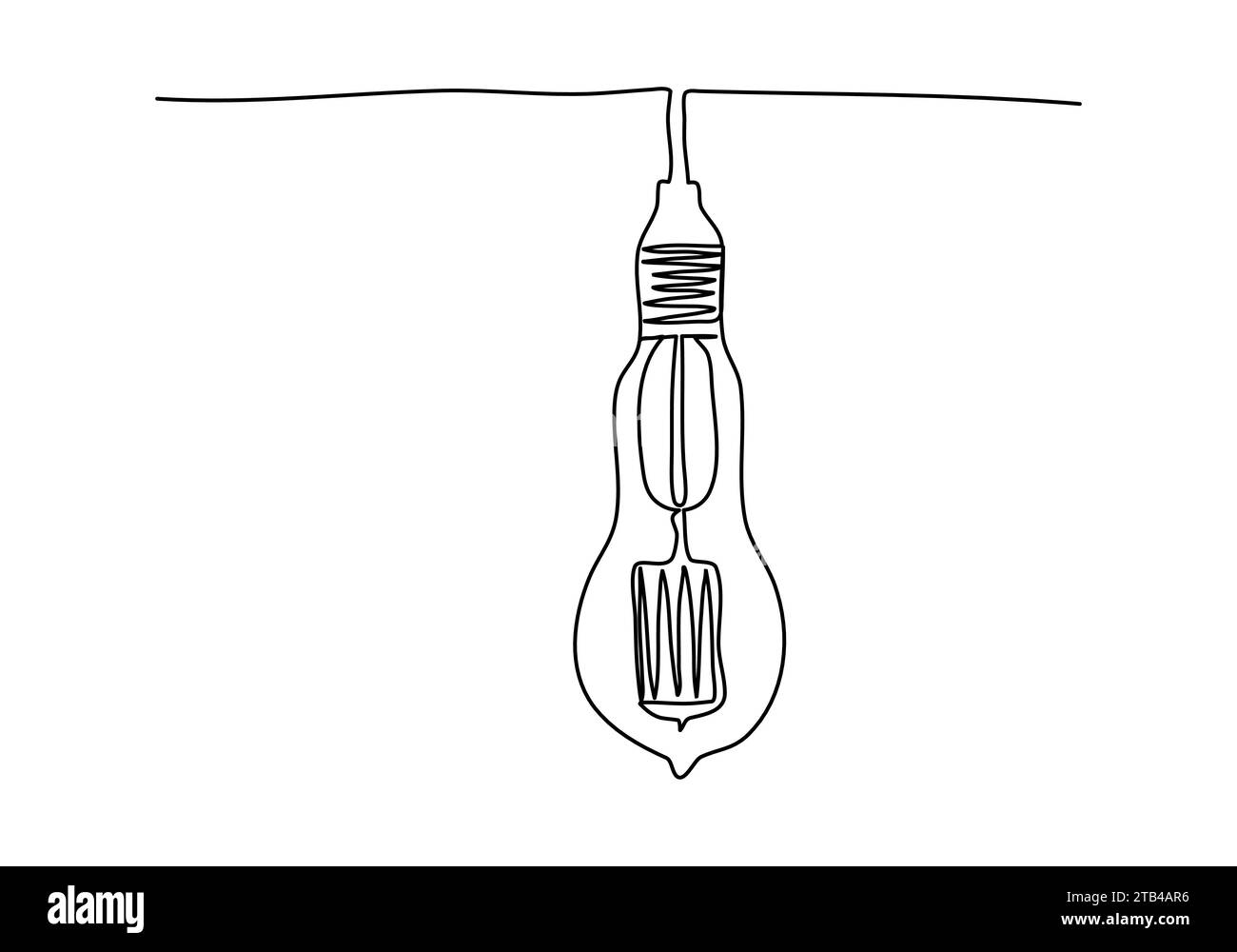 Light bulb one line drawing vector illustration Stock Vector Image ...