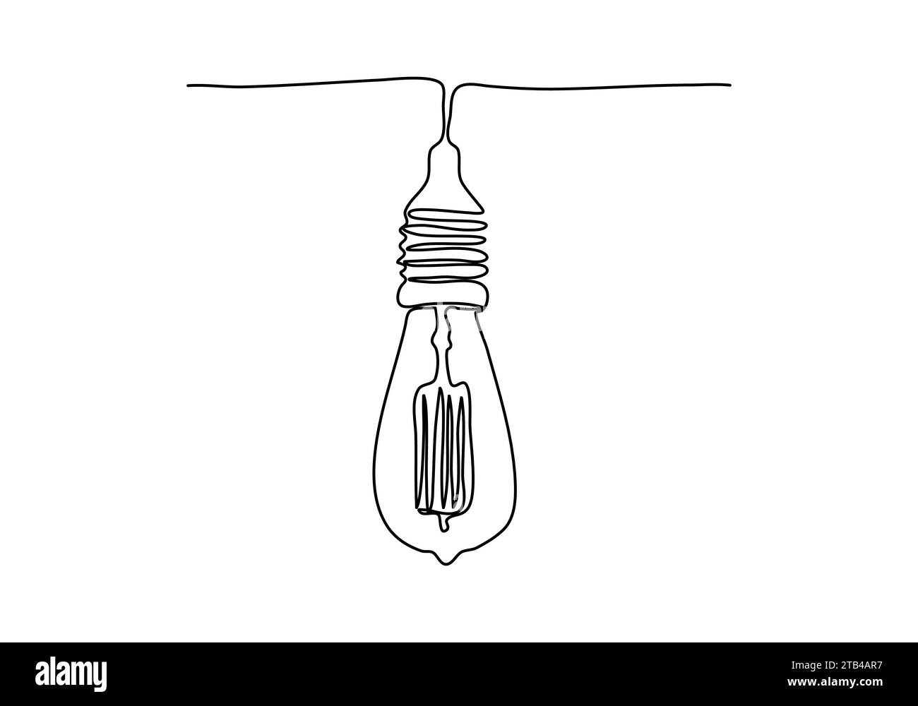 Light bulb one line drawing vector illustration Stock Vector Image ...