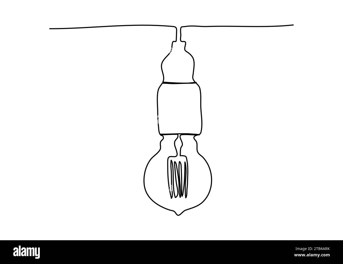 Light bulb one line drawing vector illustration Stock Vector Image ...
