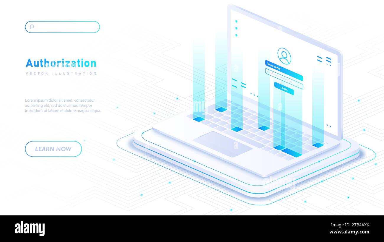 Authorization in system white vector poster Stock Vector Image & Art ...